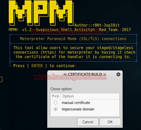 Create Ssl Certified Meterpreter Payload Using Mpm Hacking Articles