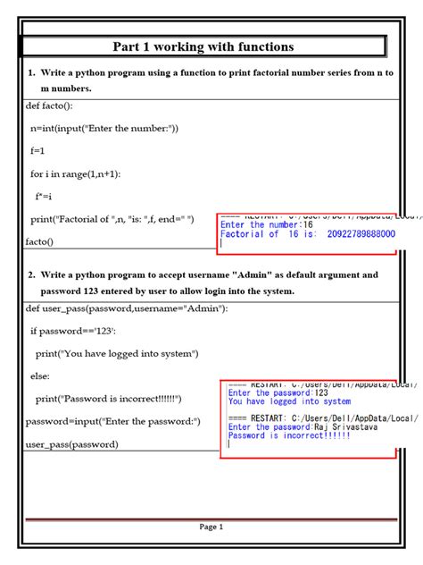 part 1 working with functions pdf parameter computer programming comma separated values