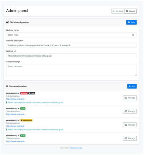 GitHub Michaldaniel Nodejs Status Page Simple Status Page Created To