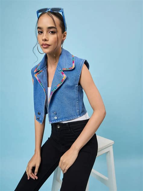 Urban Edge Crop Denim Jacket Seethatgal