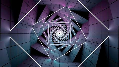 premium photo cyberspace tunnel concept with spinning rhombuses