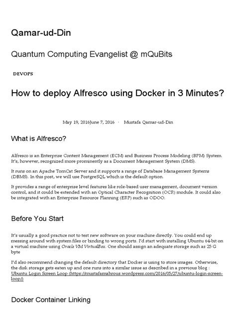 alfresco deployment with docker pdf