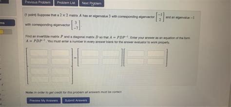 Solved Previous Problem Probler List Next Problem 1 Point