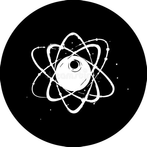 Stylized Atomic Structure Artwork Symbolizing Science And Technology Advancements Stock