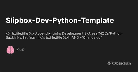 Slipbox Dev Python Template Kaas Obsidian Publish