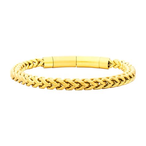 Shop Matte Finish 18kt Gold Ip Stainless Steel Franco Chain Bracelet At