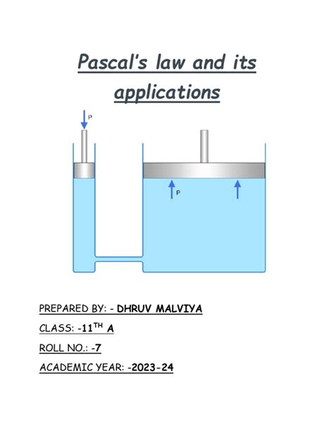 Pascals Law And Its Applications 10 Download Free Pdf Pressure