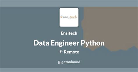 data engineer python at ensitech remote work from home get on board