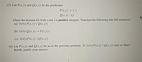 solved 3 ﻿let p x y ﻿and q x y ﻿be the
