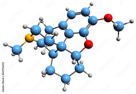 3d Image Of Desomorphine Skeletal Formula Molecular Chemical Structure Of Permonid Isolated On