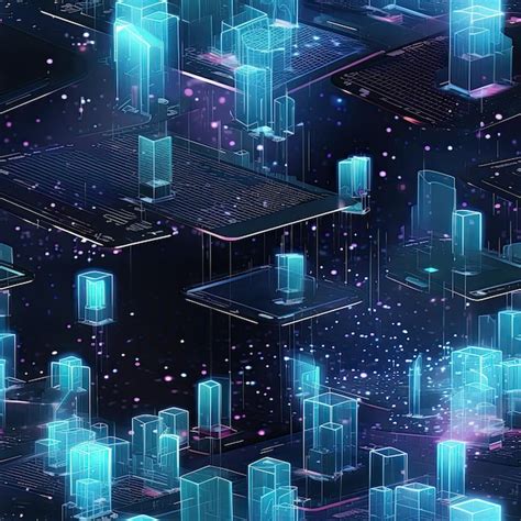 Premium Ai Image Floating Holographic Tech Screens With Data