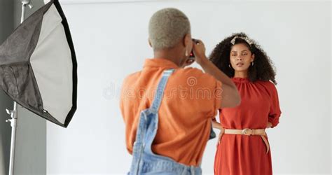 Photography Photographer And Model Black Woman In Fashion Backstage