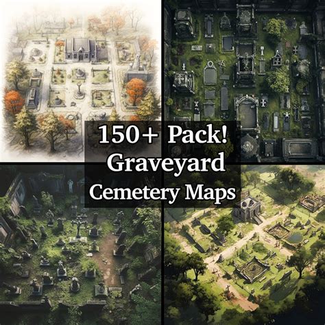 Cemetery Graveyard Crypt Battle And Background Maps 150 Pack Bundle Of