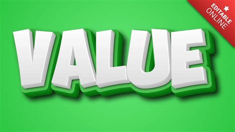 Value Text Effect Generator