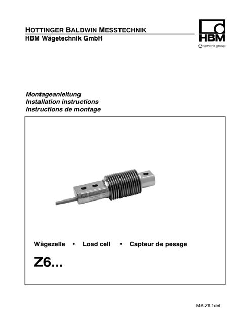 2 Weighing Cell Z6（称重传感器） Pdf