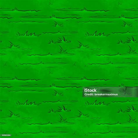 Illustration Of Drawn Toon Seamless Grass Texture Stock Illustration