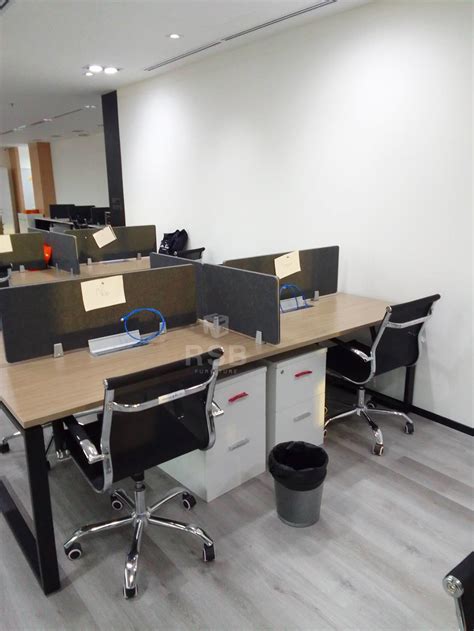 โต๊ะทำงานกลุ่ม Workstation 4 ที่นั่ง ขนาด 120 X 240 Cm พร้อมฉาก ขาเหล็กกว้างพิเศษ รหัส 4172