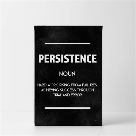 Persistence Definition Dictionary Black Motivational Canvas Etsy