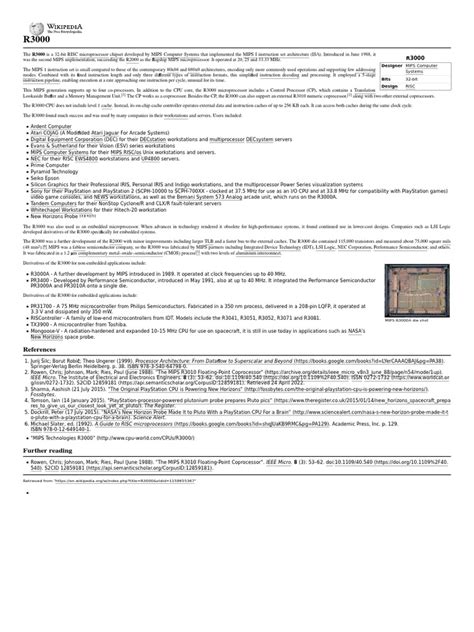 References Designer Mips Computer Systems Bits 32 Bit Design Risc