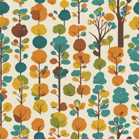 Premium Ai Image Tree Seamless Pattern