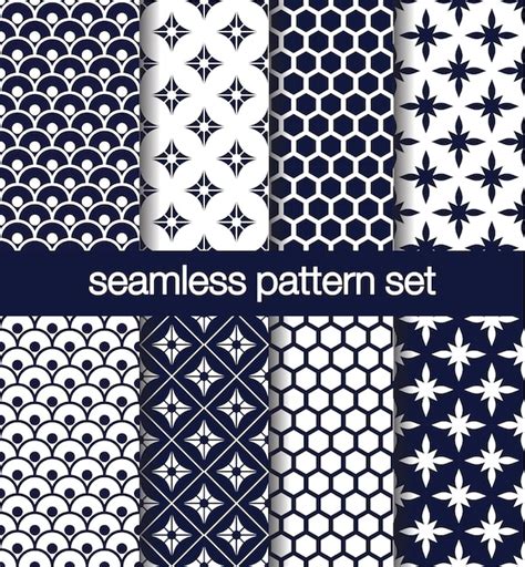 Premium Vector Blue Pattern Seamless Vector Collection
