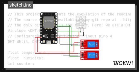 Controle De Relés Com Temperatura Wokwi Esp32 Stm32 Arduino Simulator