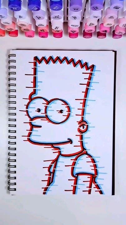 Glitch Effect Drawing Bart Simpson Shorts Funart Youtube