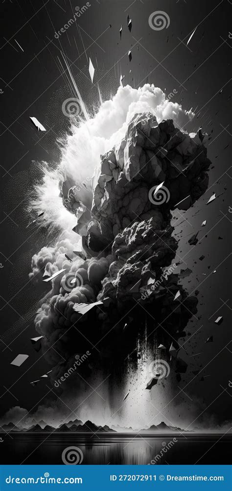 Beautiful Abstract Illustration Glass Explosion Black And White