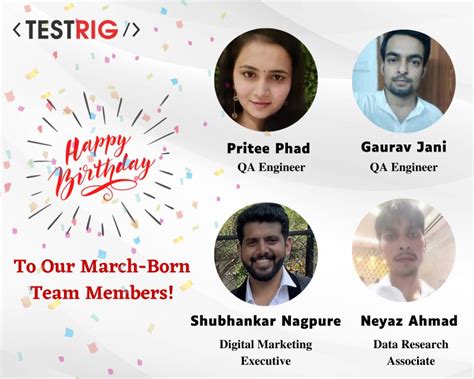 Our March 2023 Birthdays At Testrig Technologies Qa And Software