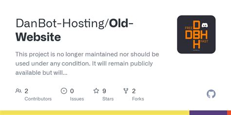 Github Danbot Hostingold Website This Project Is No Longer