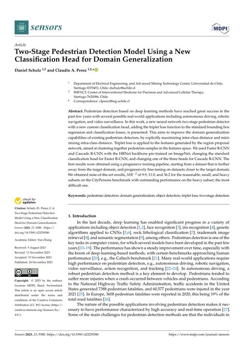 Pdf Two Stage Pedestrian Detection Model Using A New Classification
