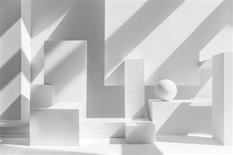 Premium Photo An Abstract Arrangement Of Geometric Shapes Floating In A Pristine White Space