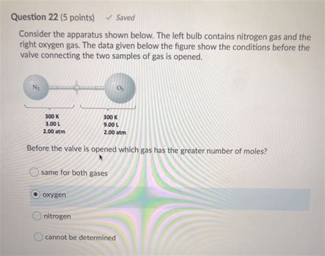 solved question 22 5 points saved consider the apparatus