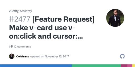 Feature Request Make V Card Use V Onclick And Cursor Pointer