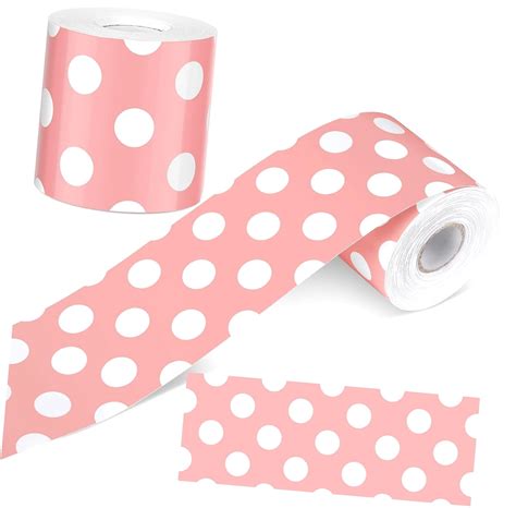 Hidove 65 Feet Light Polka Dot Bulletin Borders Decoration For