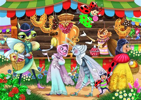 Иллюстрация Муха-Цокотуха в стиле 2d, детский, компьютерная графика