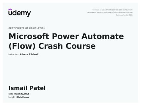 just completed the microsoft power automate flow crash course on
