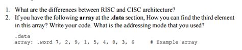 solved 1 what are the differences between risc and cisc