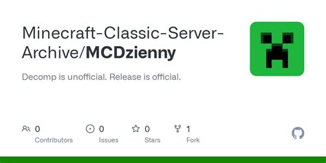 GitHub Minecraft Classic Server Archive MCDzienny Decomp Is Unofficial Release Is Official
