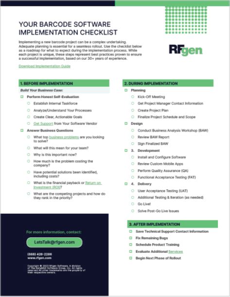 Your Barcode Software Implementation Checklist Rfgen