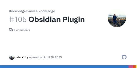 Obsidian Plugin Issue KnowledgeCanvas Knowledge GitHub