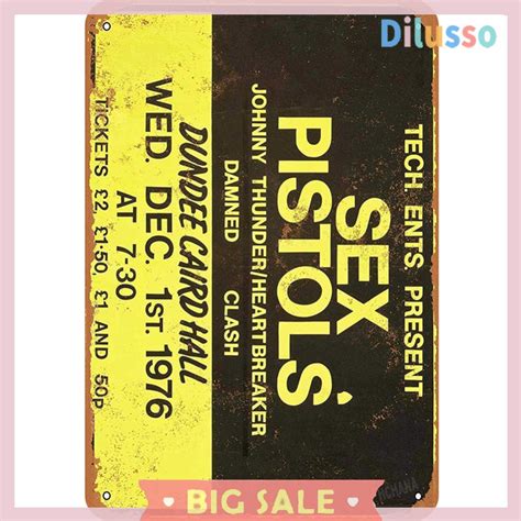 Dilussoph~vintage Metal Plate Sex Pistols Rectangular Iron Painting