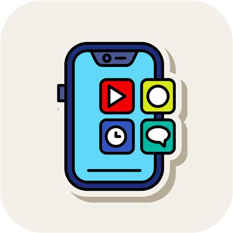 Mobile Application Line Filled White Shadow Icon 42069225 Vector Art At Vecteezy