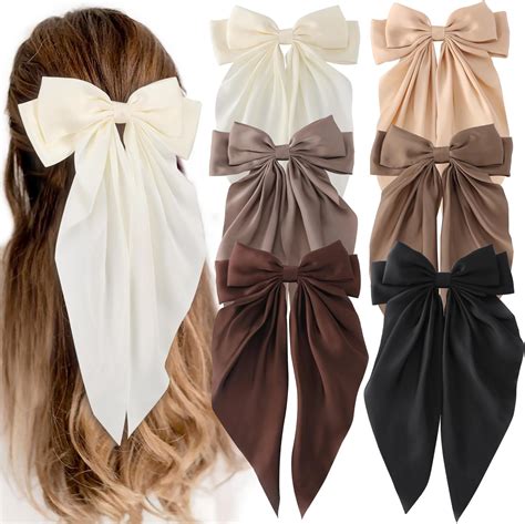 6 Pcs Hair Bows For Women Big Bow Hair Clips For Girls