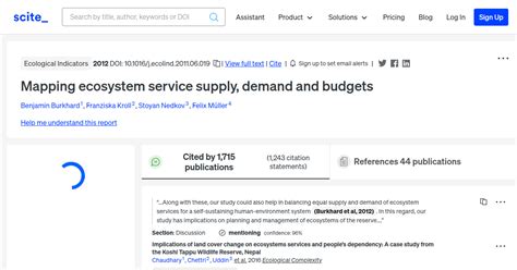Mapping Ecosystem Service Supply Demand And Budgets Scite Report