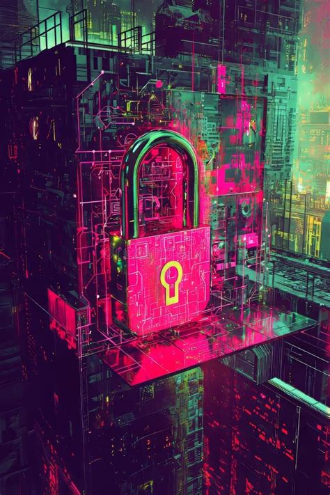 The Digital Padlock Protects The Circuit Board Of A Computer From Cyber