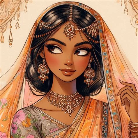 Pin By Marwa Bostan On Indian Art Girls Cartoon Art Girl Face