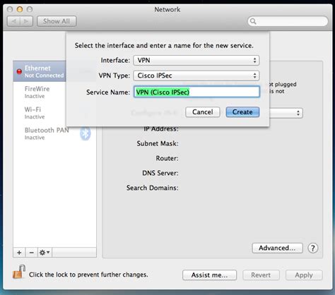 Yosemite Problem With Build In Vpn Client For Cisco Ipsec Protocol