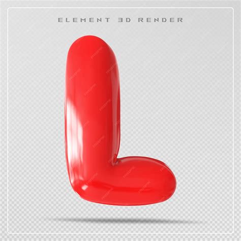 Premium Psd Red Letter L Font Bubble 3d Render