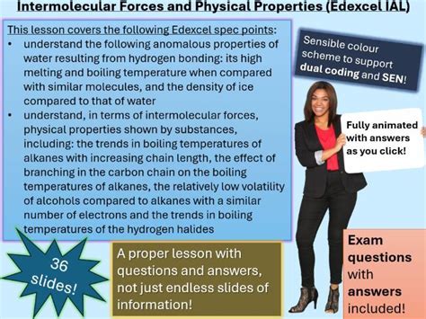 Intermolecular Forces And Physical Properties Full Lesson Click For
